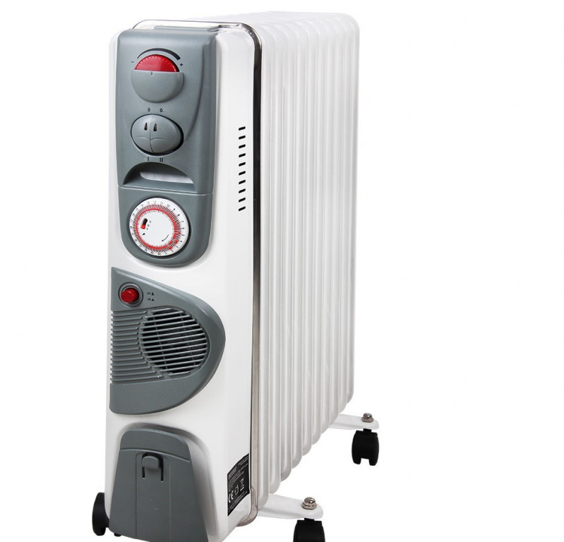 Olejový radiátor s ventilátorem 2500W | bílý | Goleto.cz