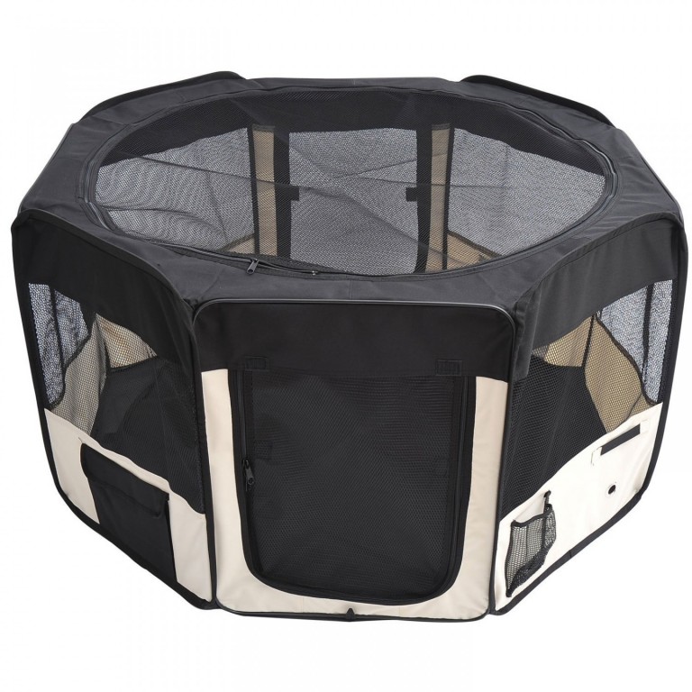 Ohrádka pro psy 125 x 125 x 58 cm | černá | Goleto.cz